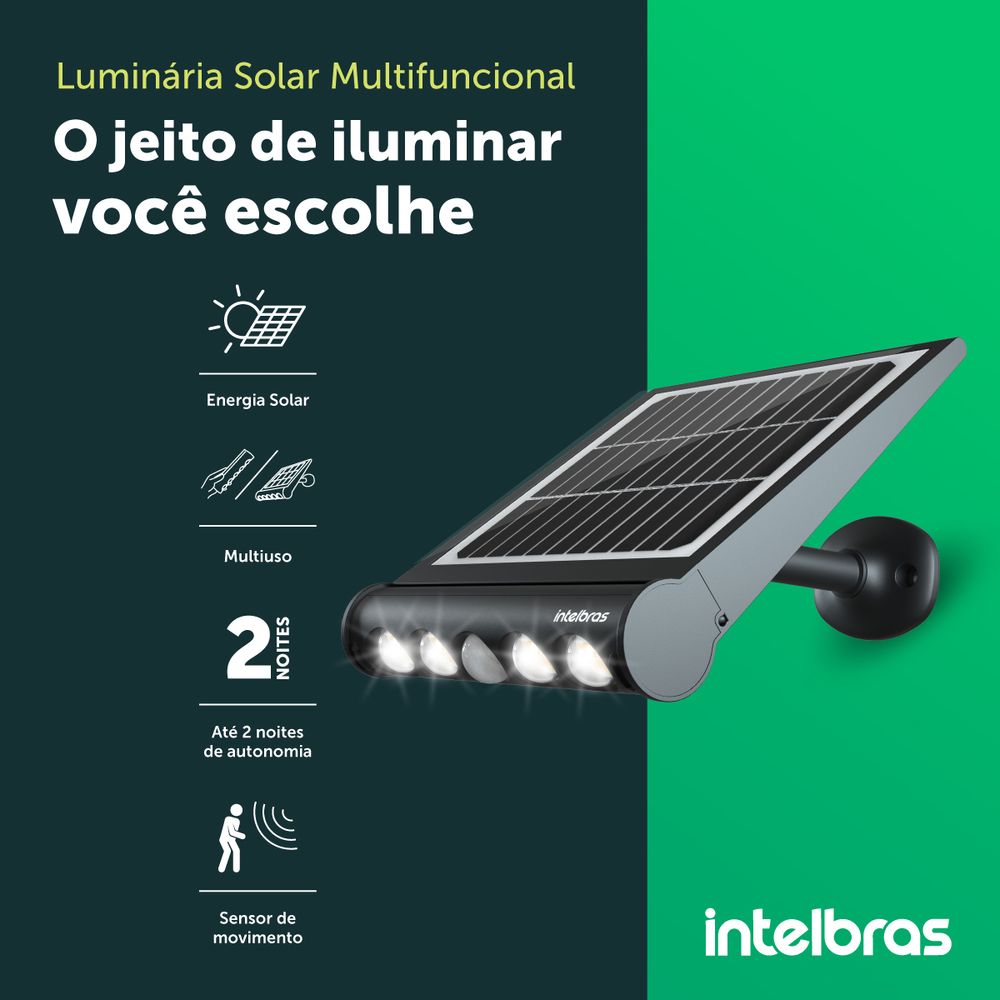 Luminária Solar Multifuncional Intelbras LSM 950 - intelbras