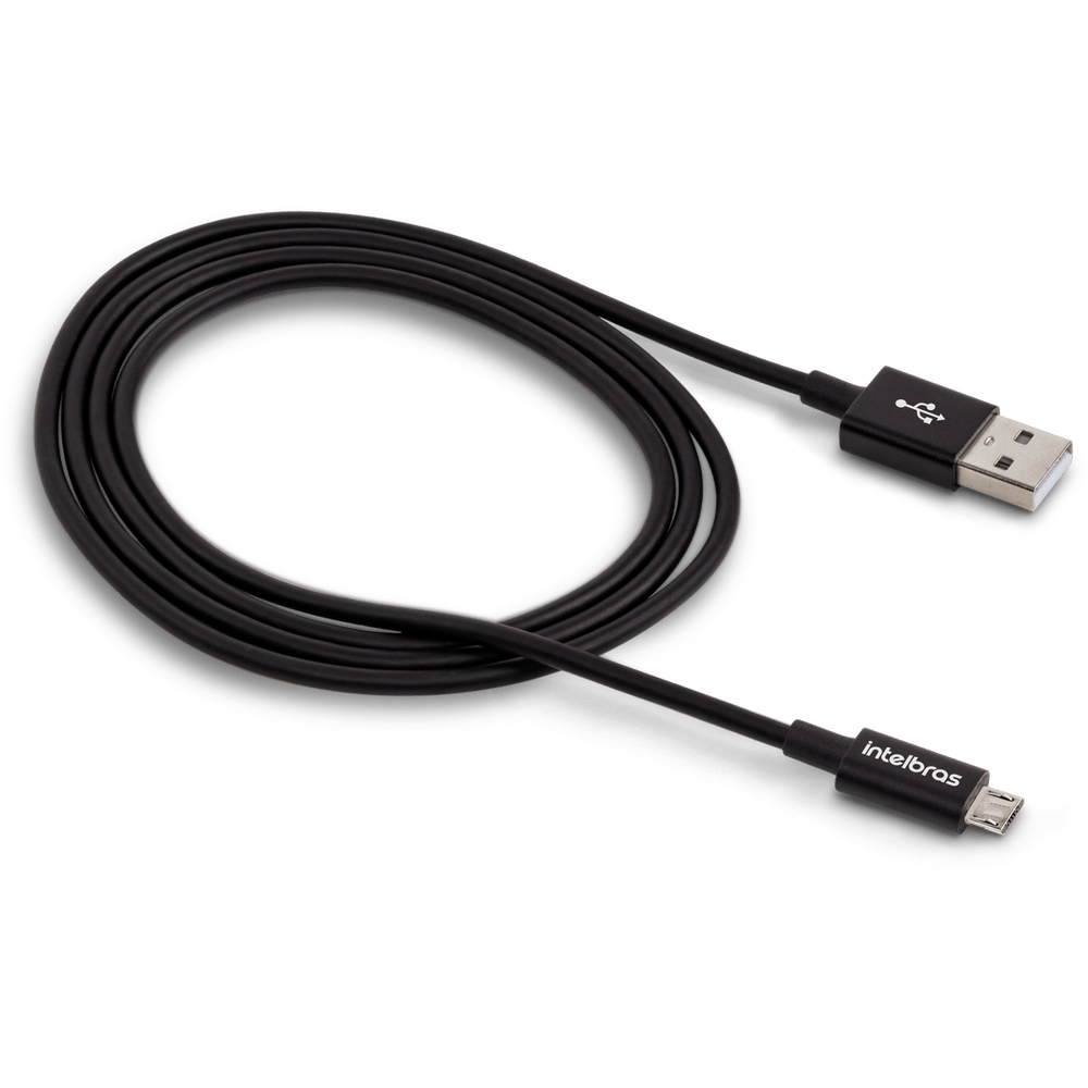 Cabo USB - Micro USB 1,2m PVC Preto Intelbras EUAB 12PP - intelbras