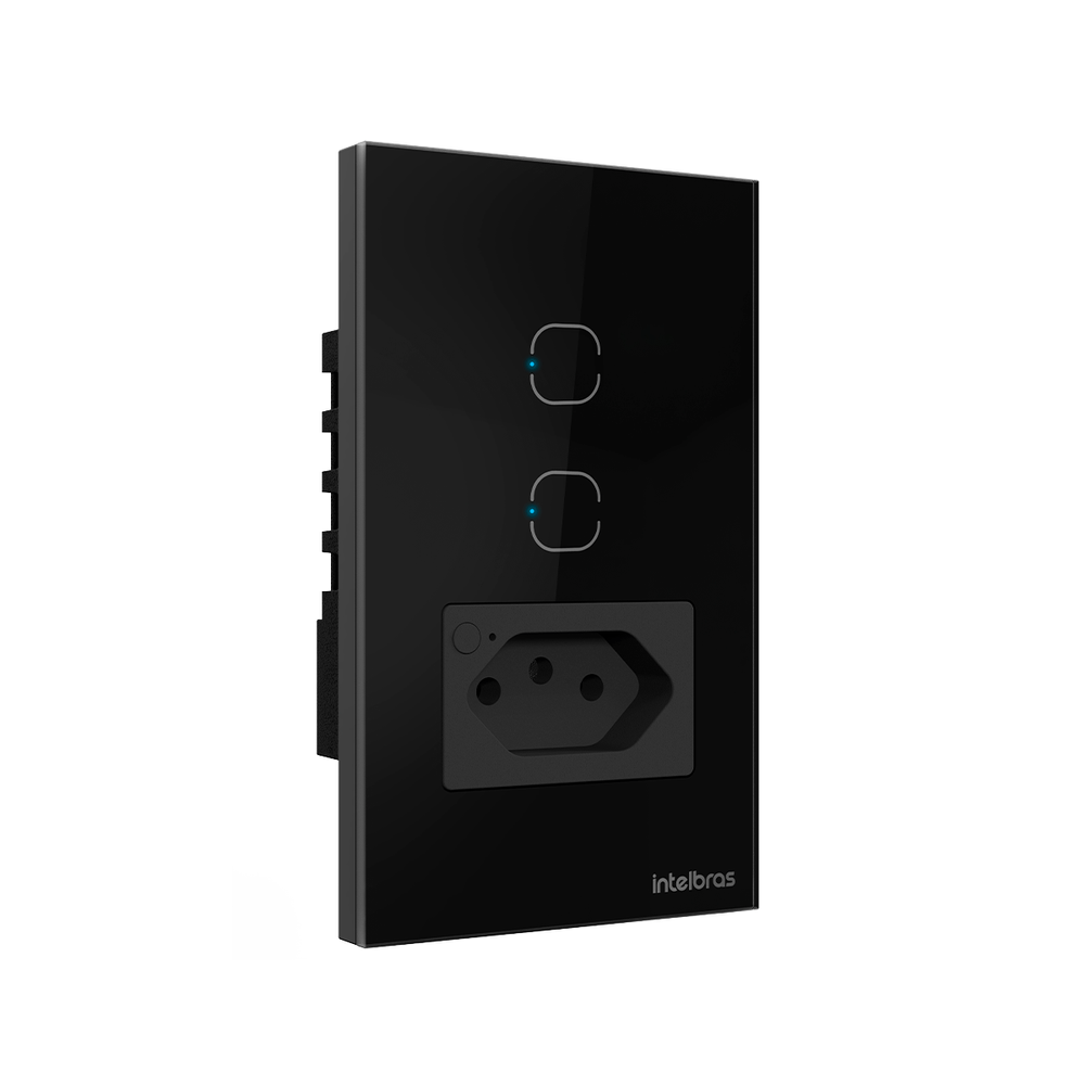 Tomada com Interruptor Inteligente Intelbras Wi-Fi ETS 2002 Preto ...